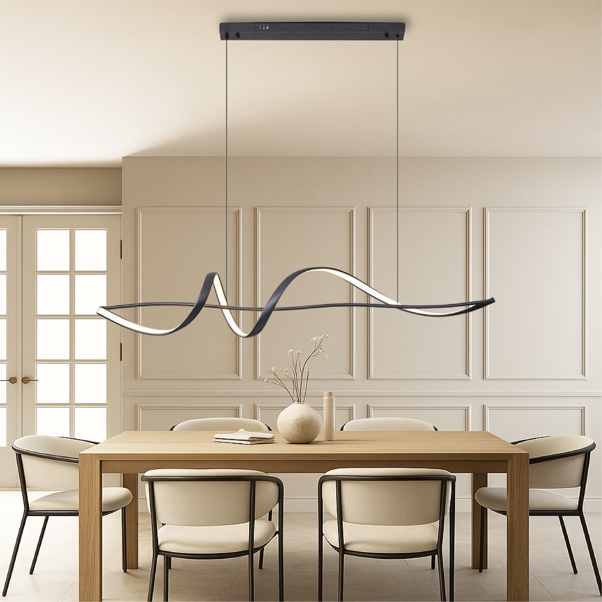 Modern Wave LED Pendant Light